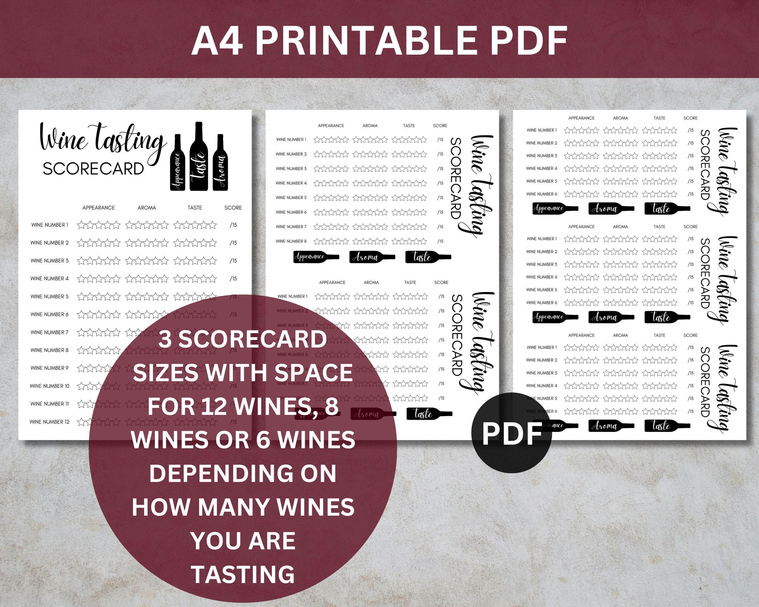 Printable Wine Tasting Kit Downloadable Wine Tasting Party Kit Wine ...