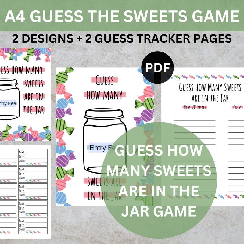 Guess How Many Sweets in the Jar - Etsy UK