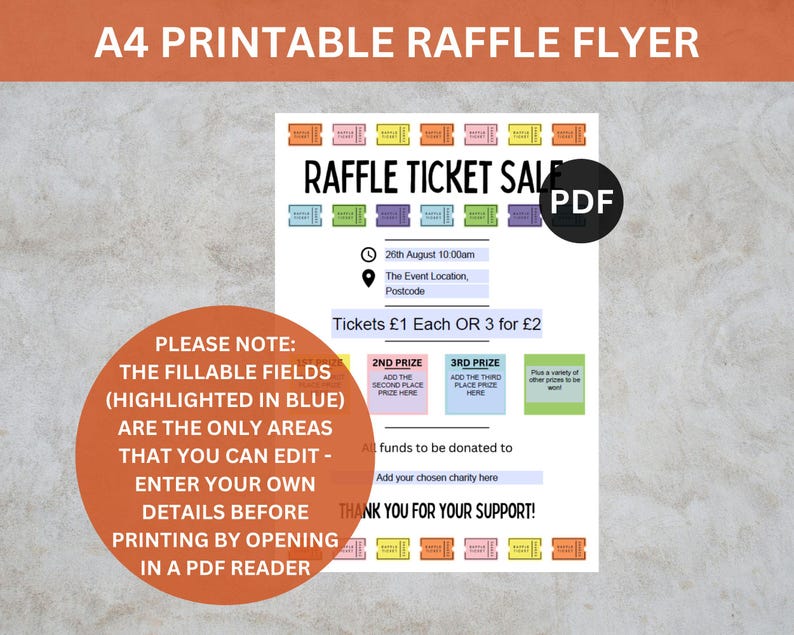 Raffle Ticket Sale Flyer, Event Raffle Flyer, Charity Raffle Poster ...