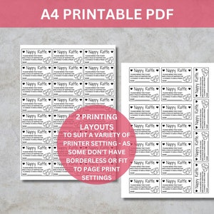 Printable Nappy Raffle Ticket, Baby Nappy Raffle, Baby Shower Raffle ...