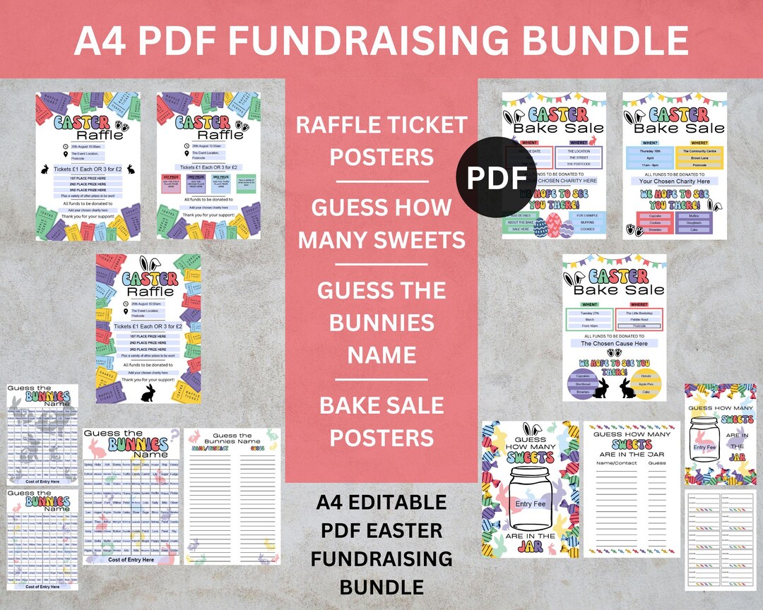 Easter Fundraising Printable Kit - A4 PDF Flyers & Posters - Etsy