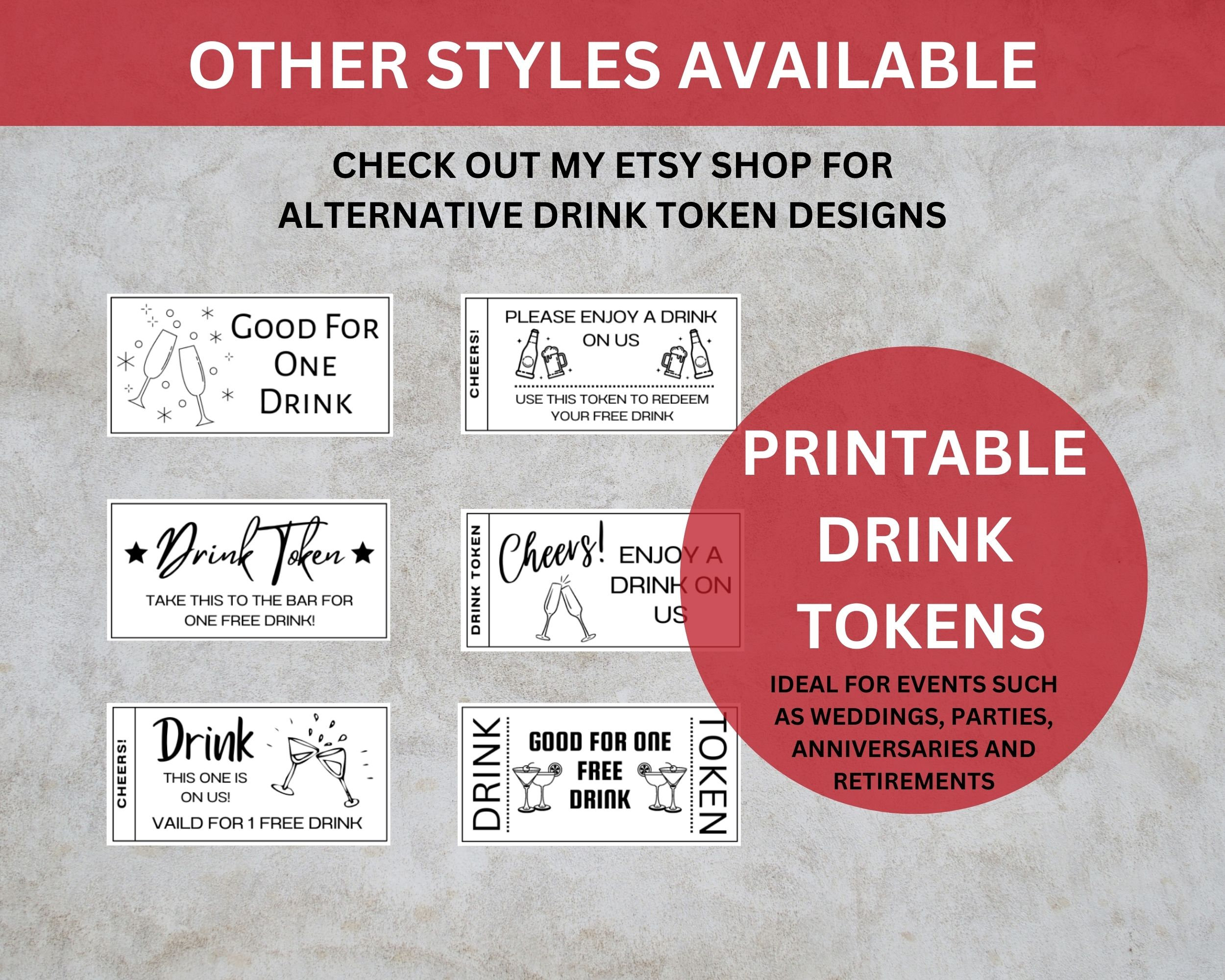 Printable Christmas Drink Tokens, Holiday Voucher (PDF) - Etsy