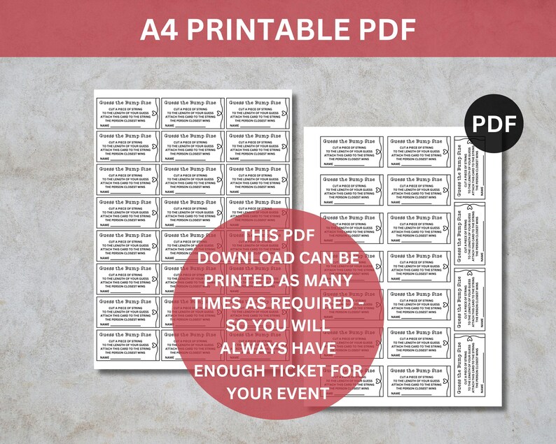 Printable Guess the Bump Size Game Cards, Baby Bump Size Game, Baby ...