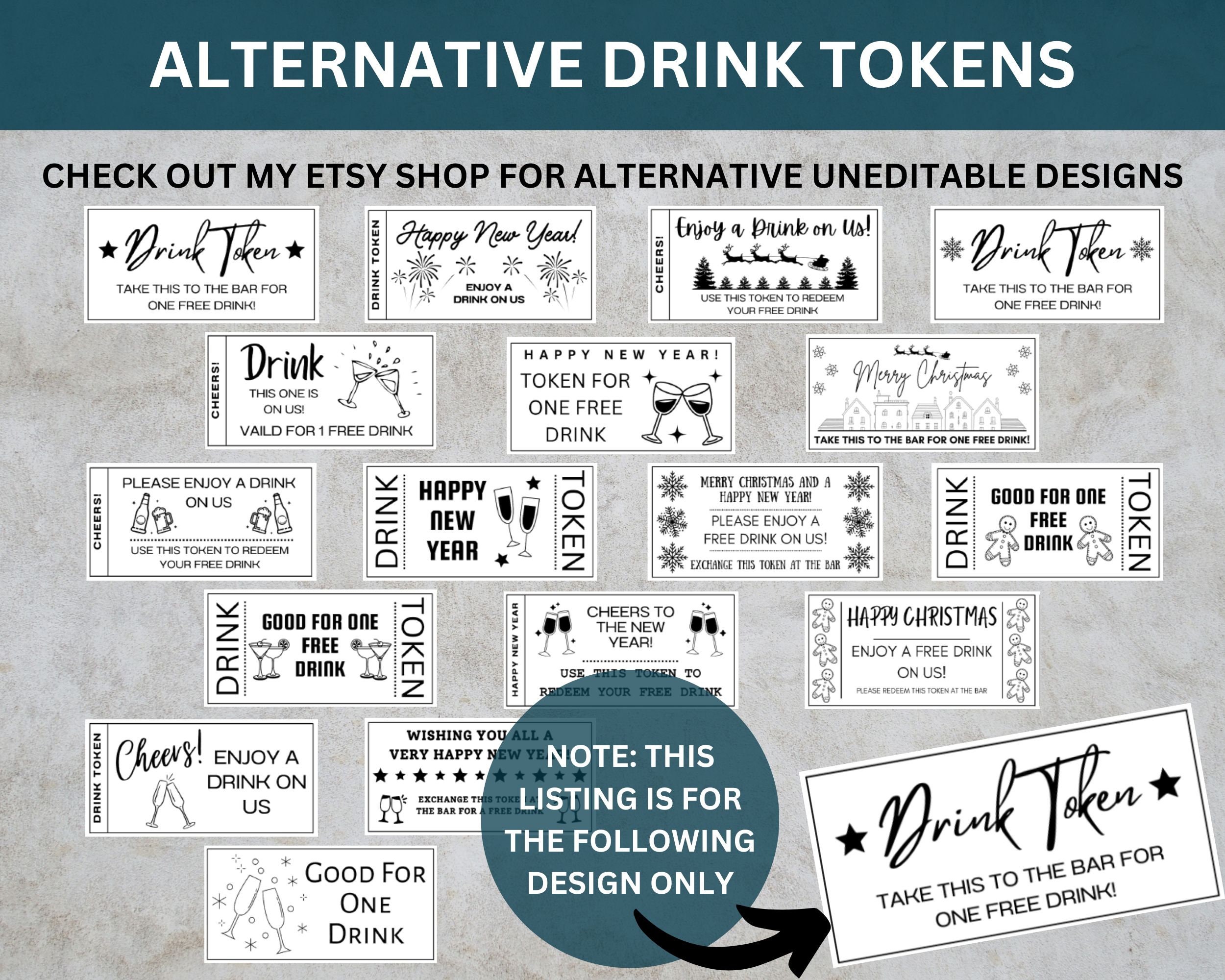 Printable Drink Tokens Ideal for Event, Wedding Drink Tickets, Free ...