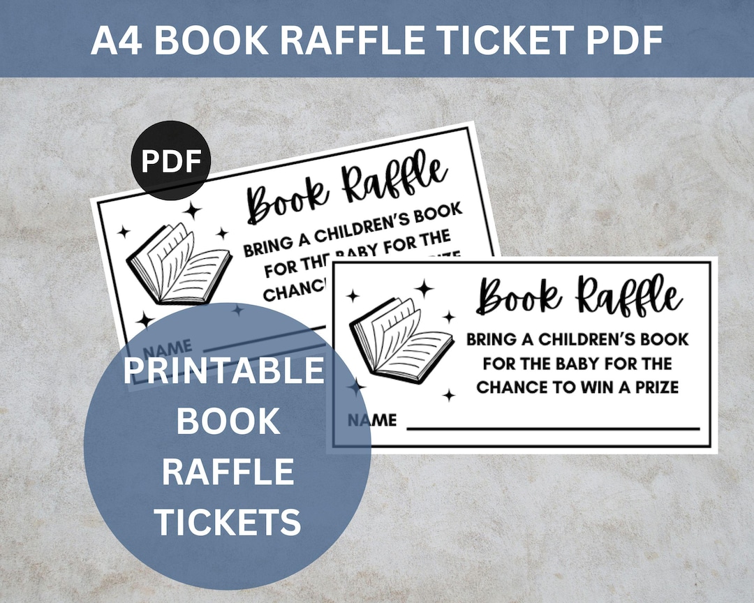 Baby Shower Book Raffle Ticket: A4 Printable (PDF) - Etsy