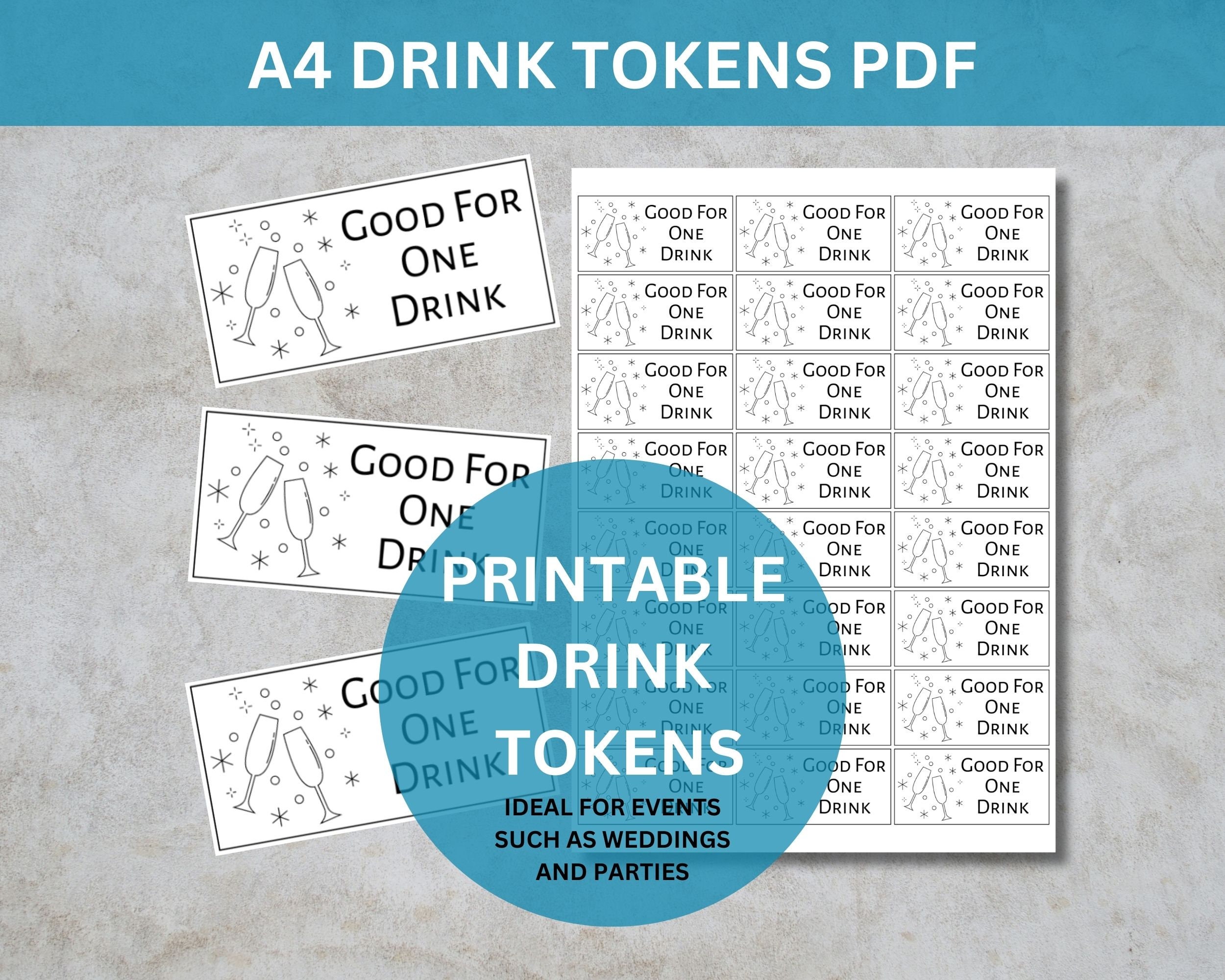 PDF Printable Drink Token Wedding Drink Tickets Free Drink - Etsy Canada