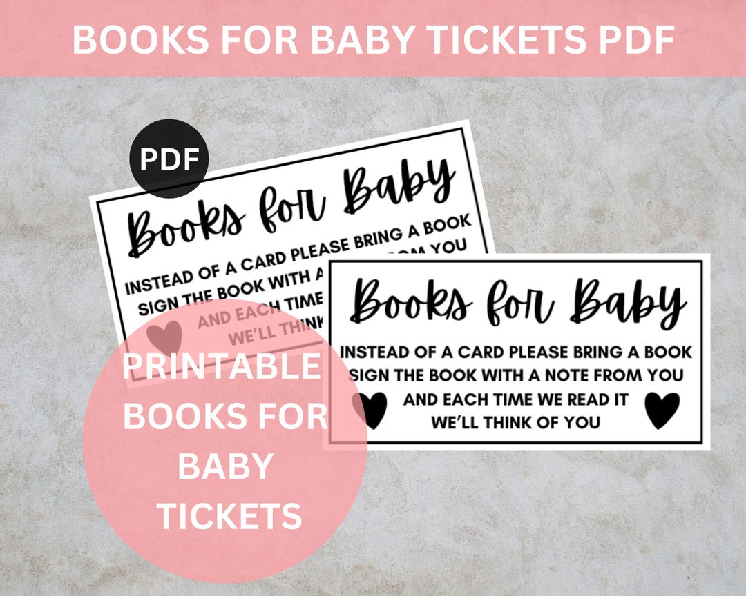 Printable Baby Book Request Ticket - A4 Raffle Game for Baby’s Library ...