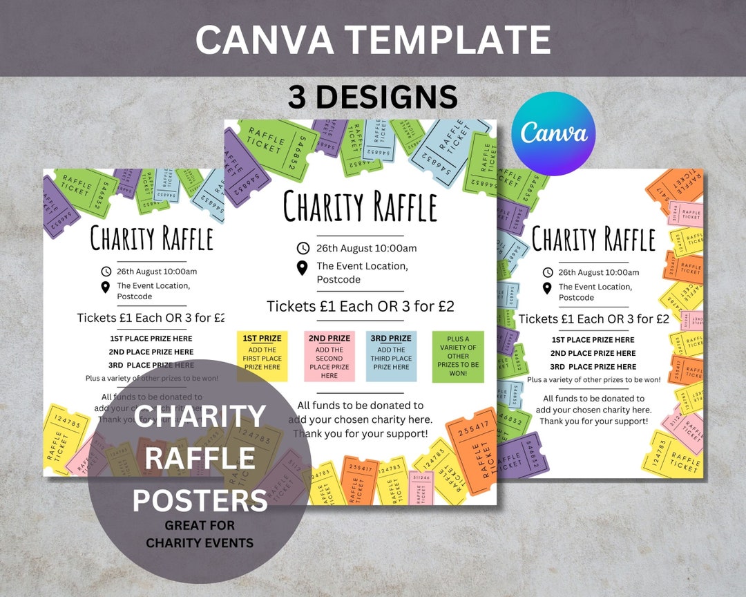 Charity Raffle Flyer, Event Raffle Flyer, Charity Raffle Poster, Event ...