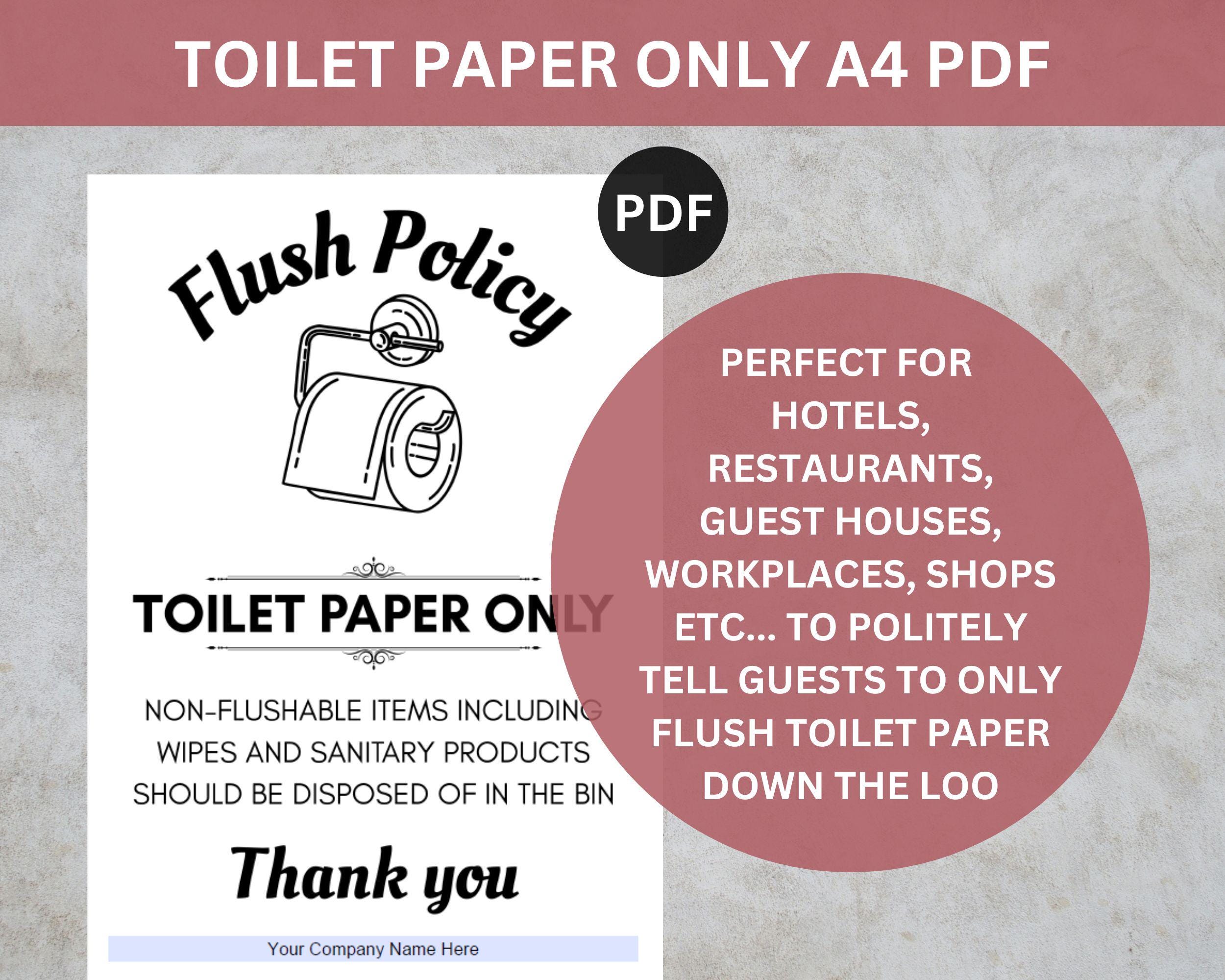 Do Not Flush Sign for Bathroom, A4 Printable Toilet Notice - PDF ...