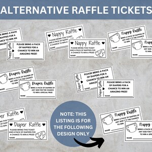 Printable Nappy Raffle Ticket, Baby Nappy Raffle, Baby Shower Raffle ...