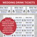 Editable Wedding Drink Tokens, Customisable Wedding Drink Token ...