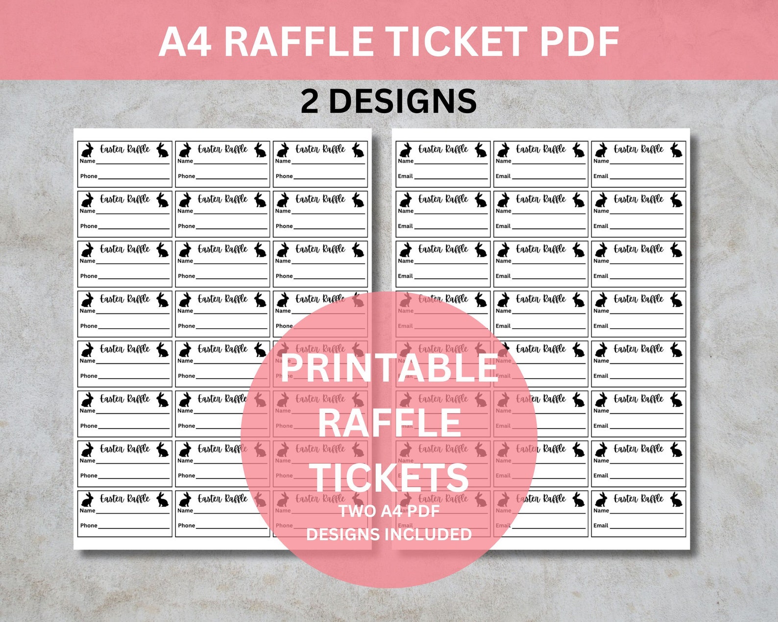 Printable Easter Raffle Tickets, PDF Fundraiser Entry, Enter to Win ...