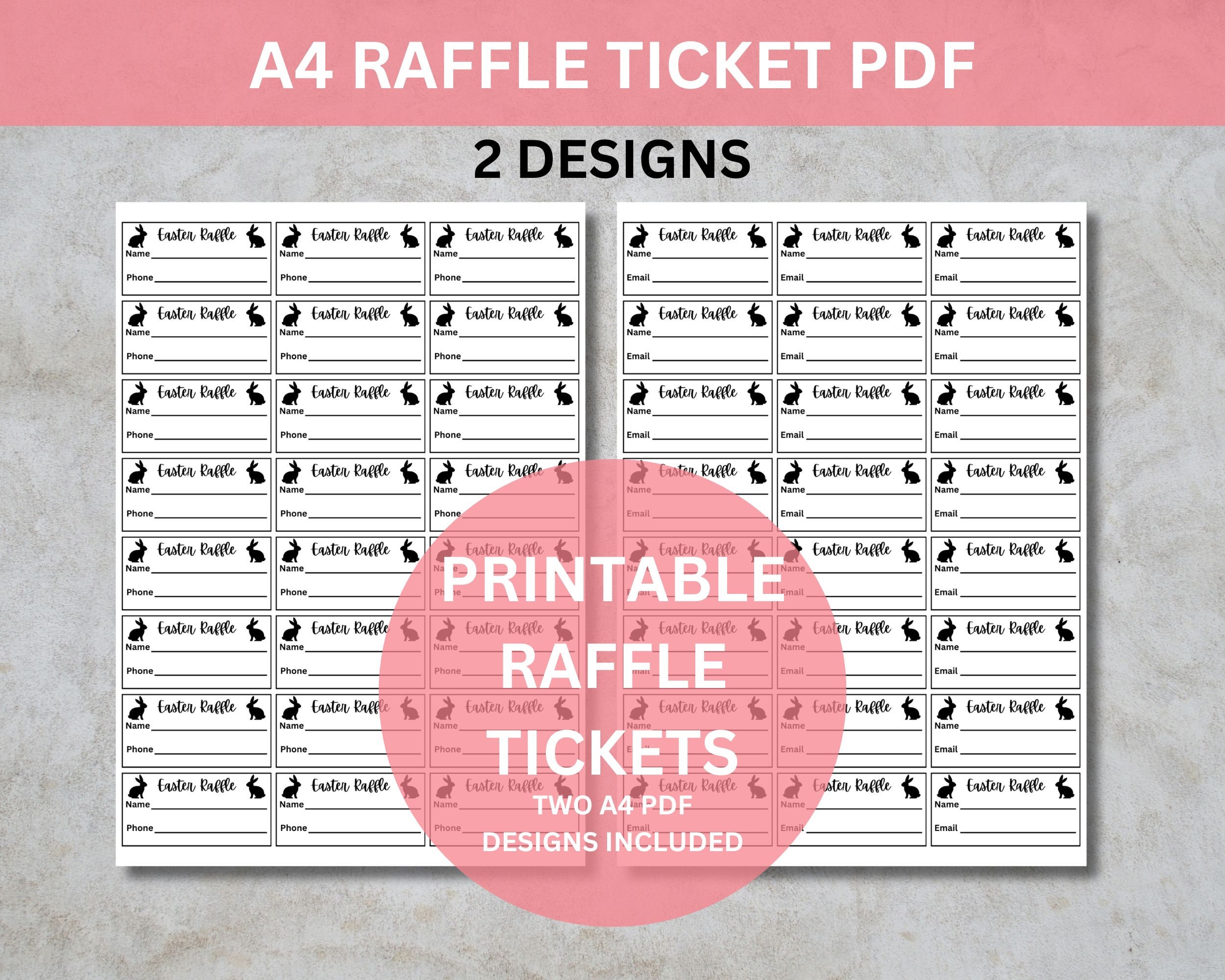 Printable Easter Raffle Tickets, PDF Fundraiser Entry, Enter to Win ...