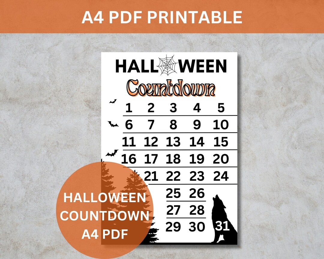 Halloween Countdown Wolf Halloween Countdown Poster Halloween Countdown ...
