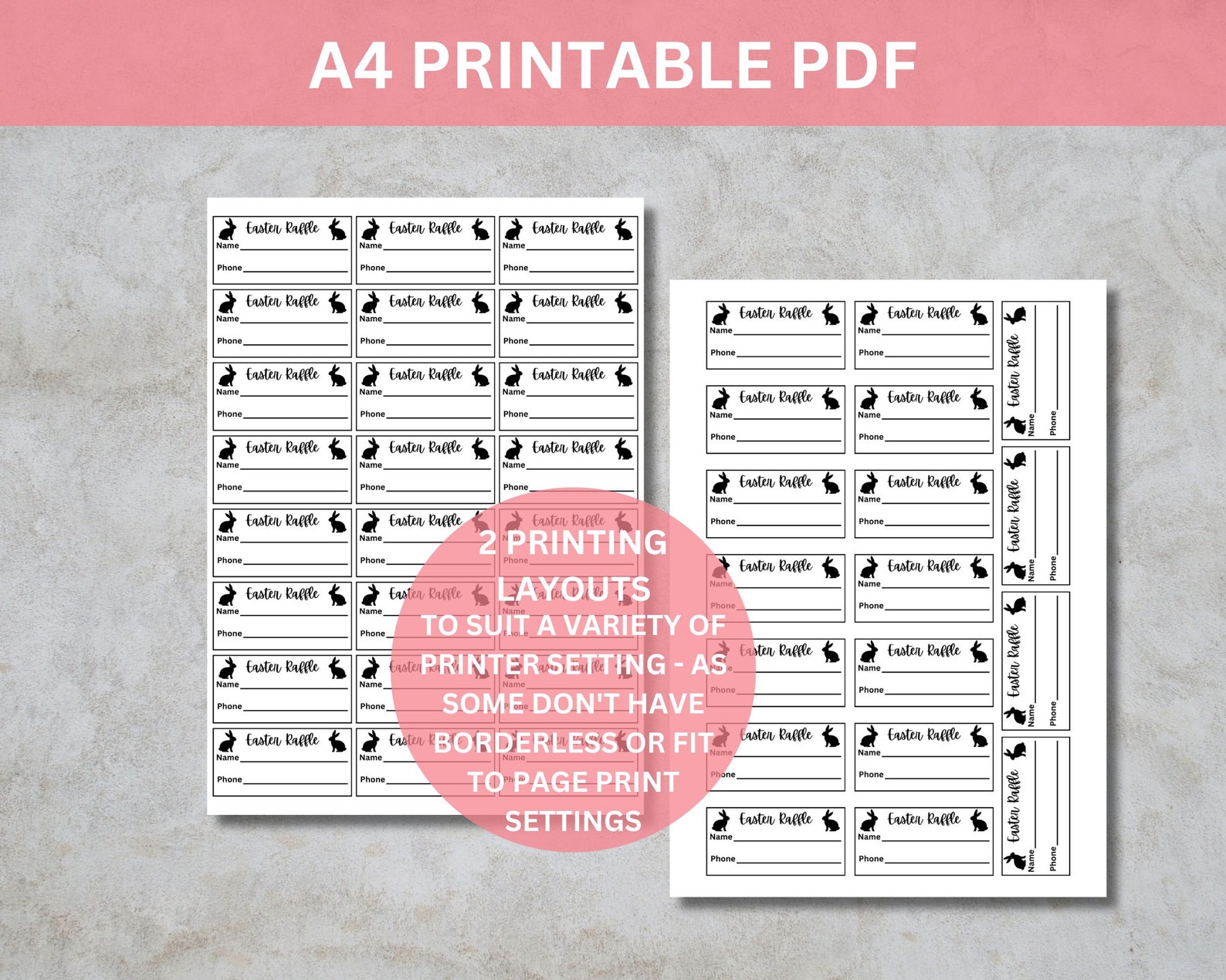 Printable Easter Raffle Tickets, PDF Fundraiser Entry, Enter to Win ...