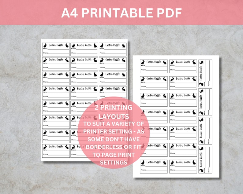 Printable Easter Raffle Tickets, PDF Fundraiser Entry, Enter to Win ...