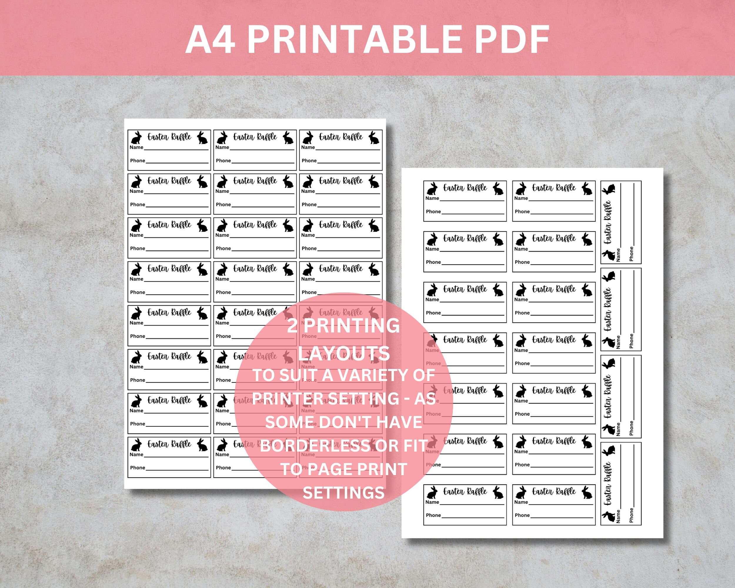 Printable Easter Raffle Tickets, PDF Fundraiser Entry, Enter to Win ...