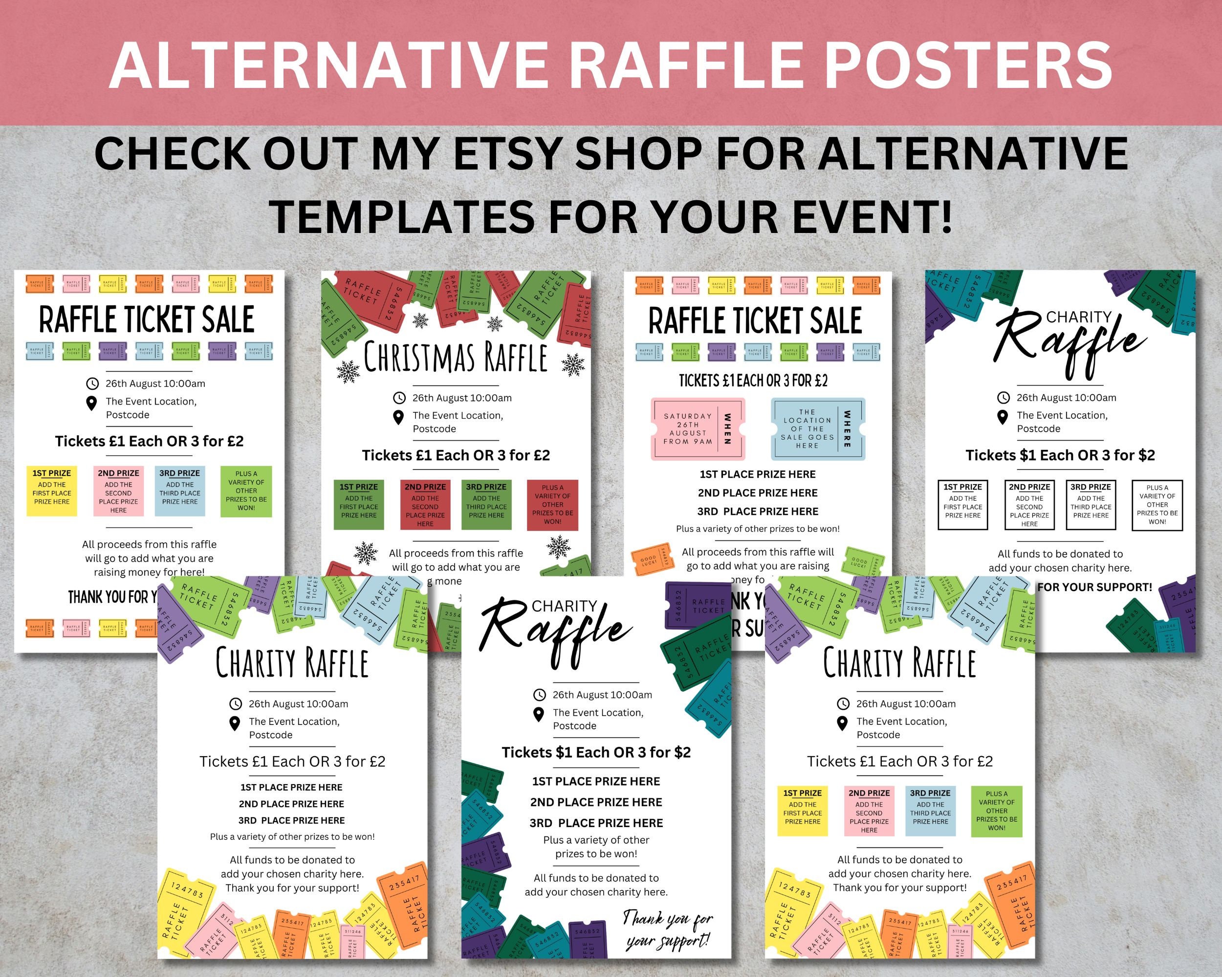 Raffle Fundraiser Flyer, Event Raffle Flyer, Charity Raffle Poster ...