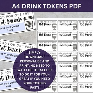 Free Coffee Card, Editable Coffee Shop Vouchers, Customisable Free Hot ...