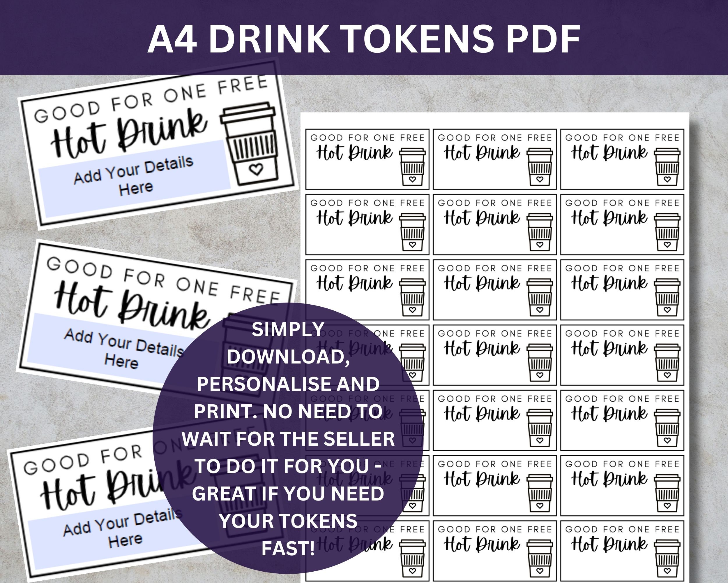 Free Coffee Card, Editable Coffee Shop Vouchers, Customisable Free Hot ...