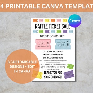 Raffle Ticket Sale Flyer, Event Raffle Flyer, Charity Raffle Poster ...
