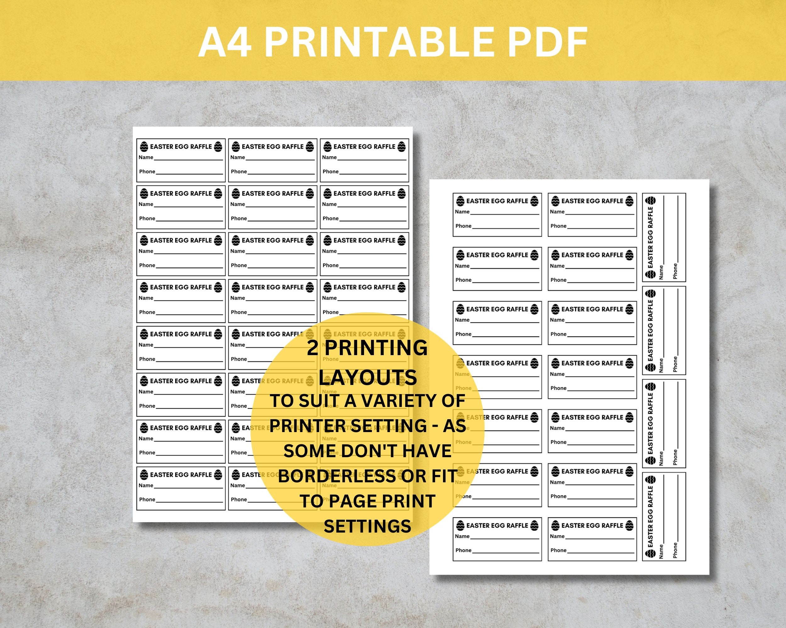 Printable Easter Egg Raffle Tickets - PDF Raffle Entry - Enter to Win ...