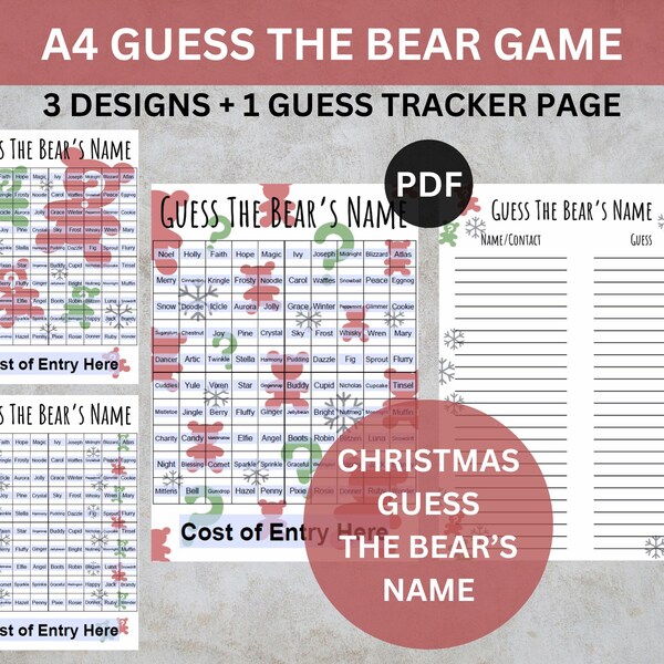 Guess the Teddy Name - Etsy UK