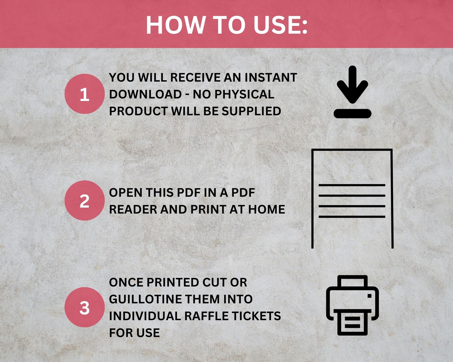 Printable Raffle Tickets, Enter to Win Ticket, Draw Ticket, Simple ...