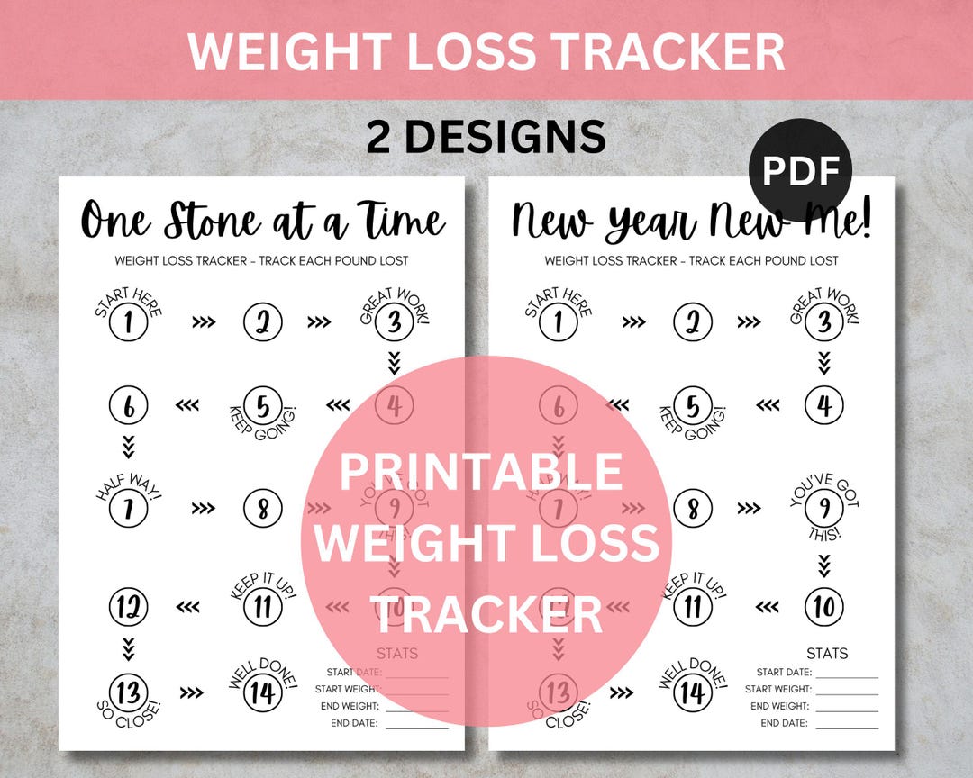 Weightloss Tracker, Weightloss Printable, Weight Loss Chart, Weight ...