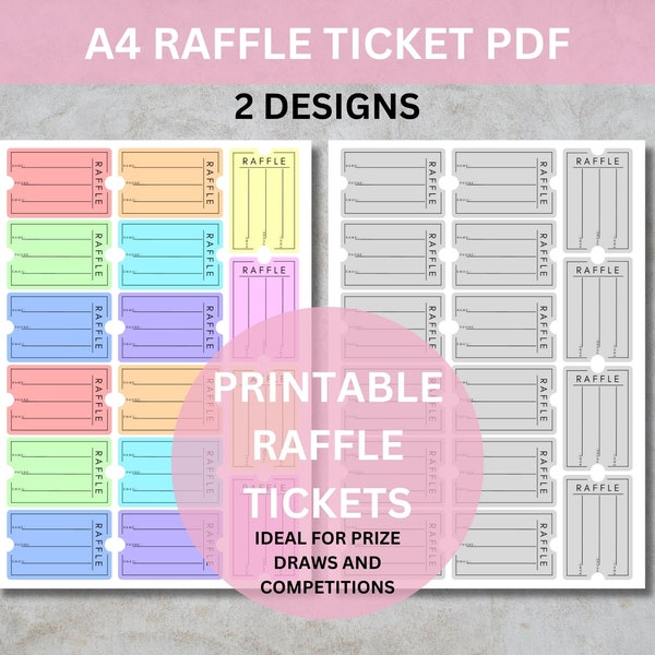 Printable Raffle Ticket Sheets - Etsy