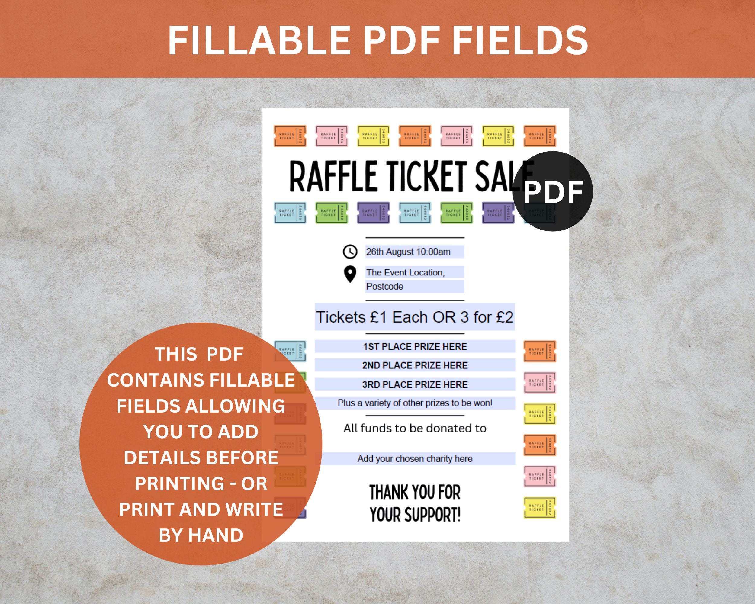 Raffle Ticket Sale Flyer, Event Raffle Flyer, Charity Raffle Poster ...