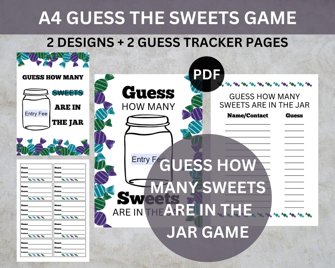 Guess How Many Sweets Game, Charity Fundraiser (digital Download) - Etsy