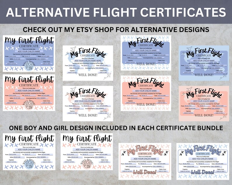 My First Flight Certificate Printable - Personalise With Your Child's ...