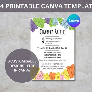 Charity Raffle Flyer, Event Raffle Flyer, Charity Raffle Poster, Event ...