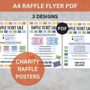 Raffle Ticket Sale Flyer, Event Raffle Flyer, Charity Raffle Poster ...