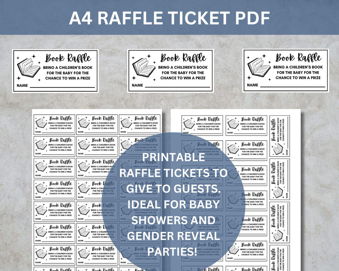 Baby Shower Book Raffle Ticket: A4 Printable (PDF) - Etsy
