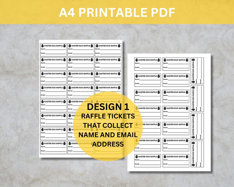 Printable Easter Egg Raffle Tickets - PDF Raffle Entry - Enter to Win ...