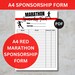 Marathon Printable Sponsorship Form, A4 Sponsor Form, Charity ...
