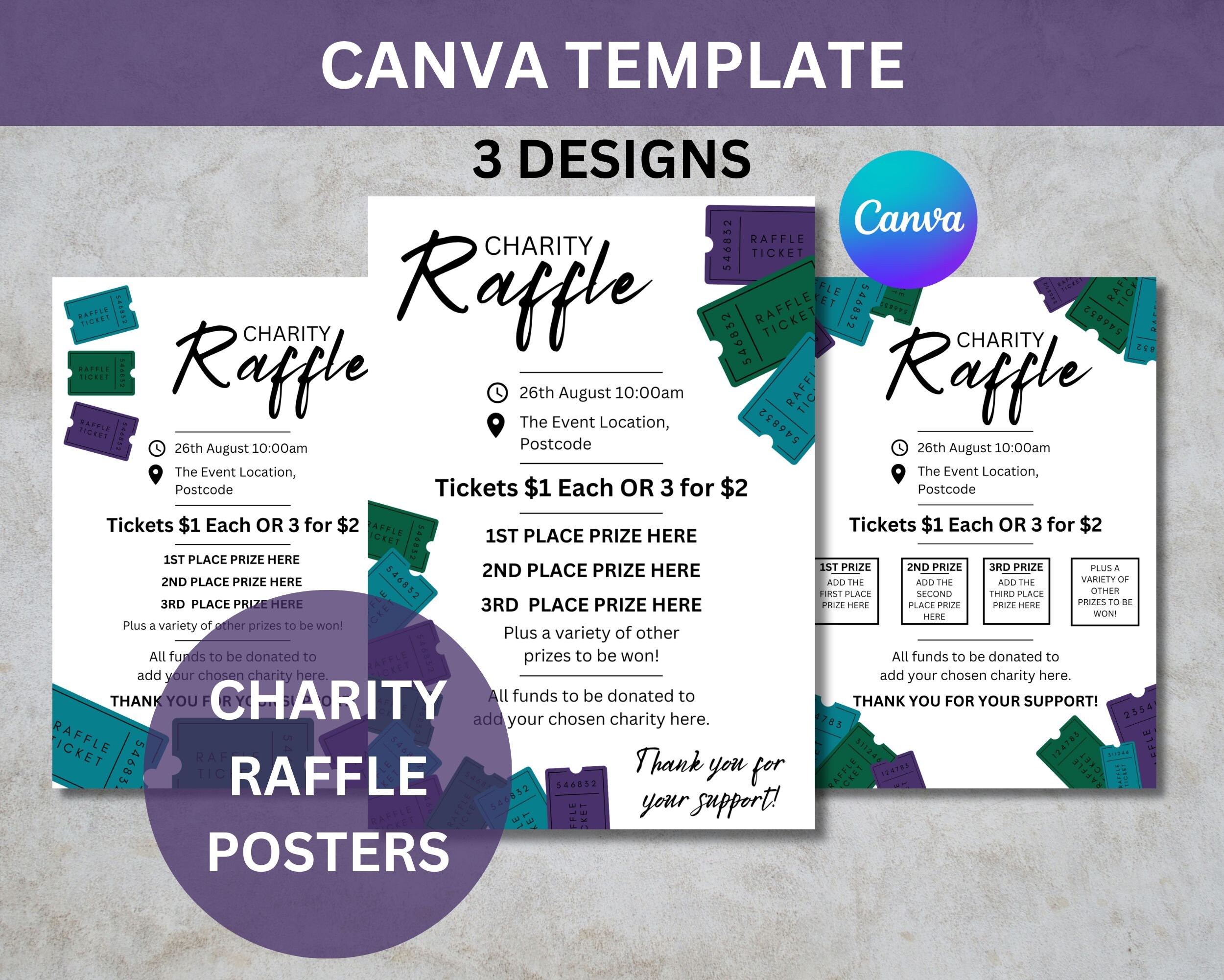 Charity Raffle Flyer, Event Raffle Flyer, Charity Raffle Poster, Event ...