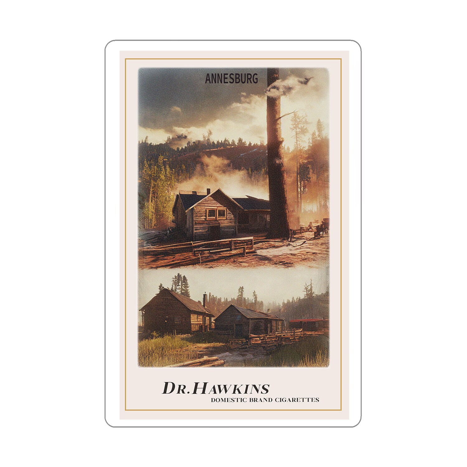 Red Dead Redemption 2 Annesburg Cigarette Card Sticker - Etsy