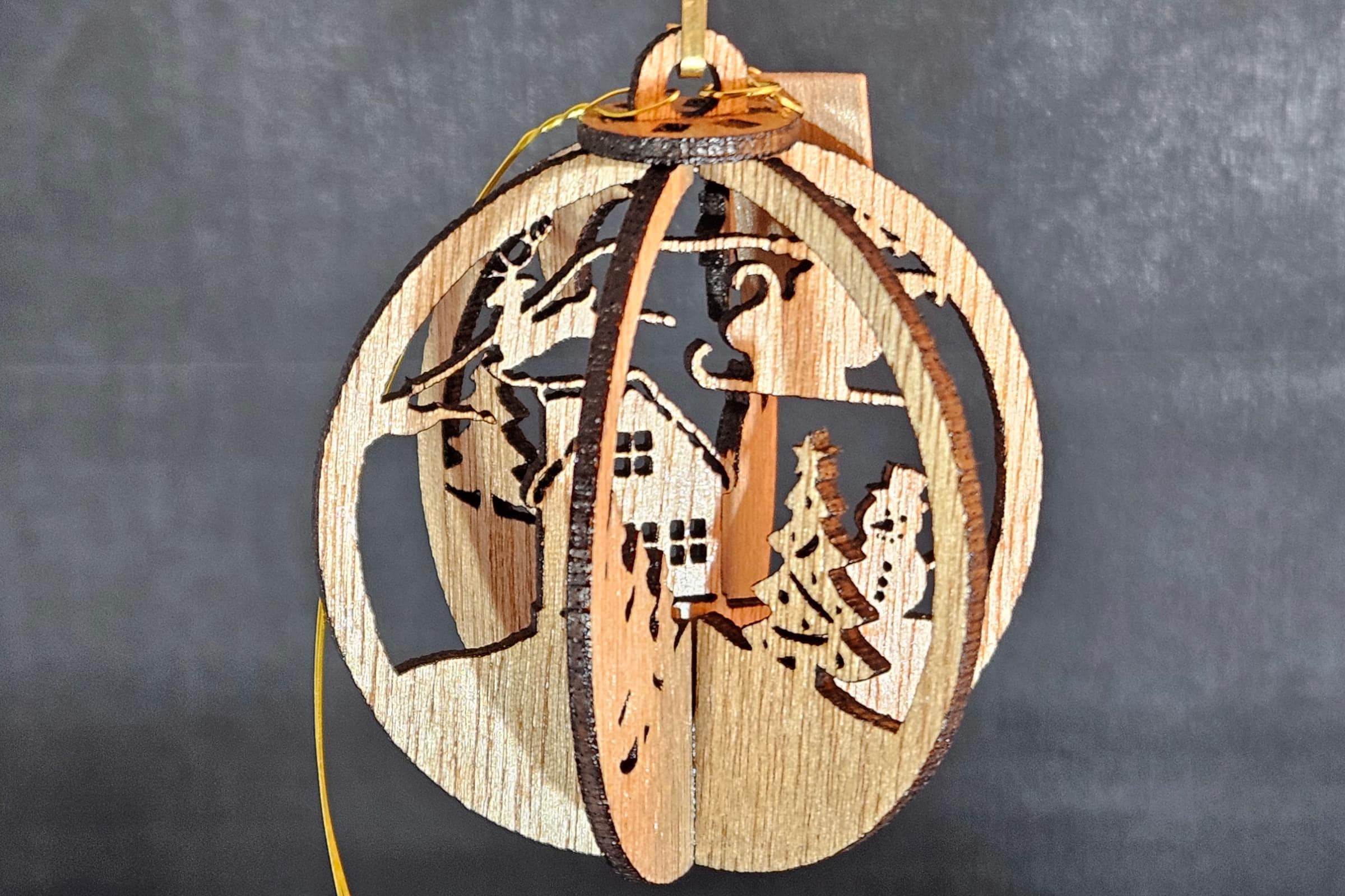 Laser-cut Christmas Ball Ornaments: Nativity, Santa, and Wildlife - Etsy
