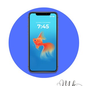 Apple iPhone Wallpaper, Hand Drawn Koi Fish, iPhone Wallpaper, Digital ...