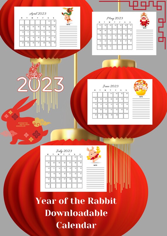Chinese New Year Calendar Printable