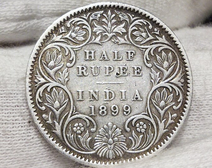 1899 British India 1/2 Rupee, Old Vintage Coin ,queen Victoria ...