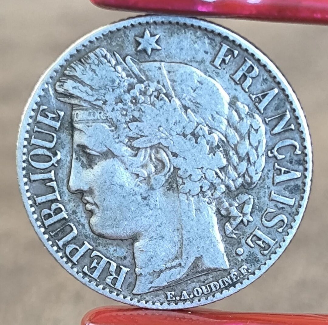 France 1 Franc 1895 Vintage Silver Coin, Rare Coin, Collectibles ...