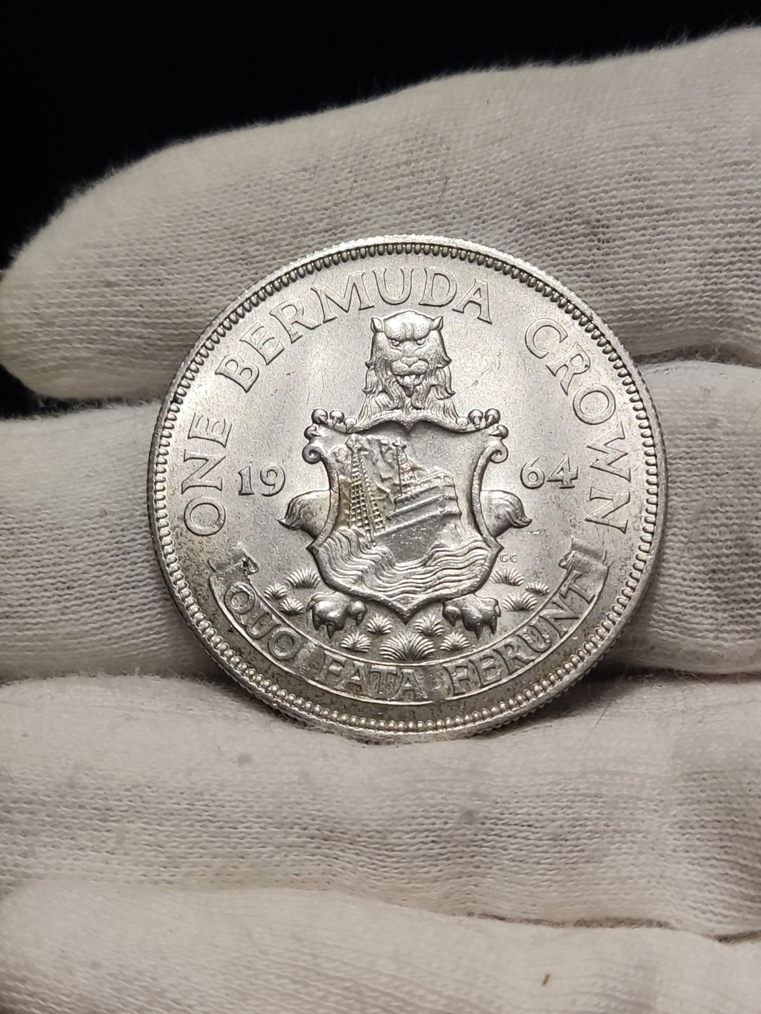 Bermuda 1 Crown 1964, Old Silver Coin, Rare Island Coin, Collectibles ...