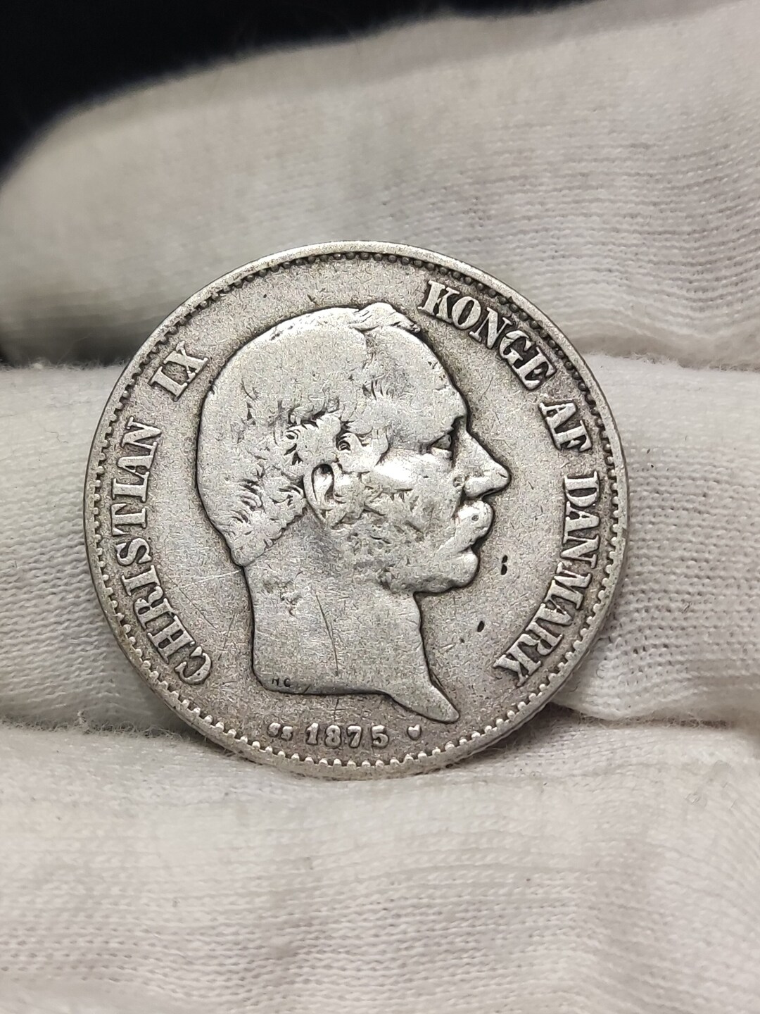 Denmark 2 Kroner 1875, Old Silver Scandinavia Coin, Rare Coin, Silver ...
