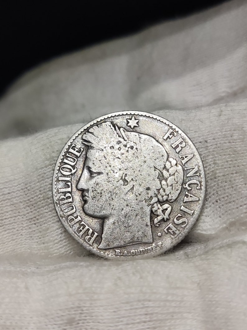 France 1 Franc 1888, Vintage Silver Coin, Rare Coin, Collectibles ...