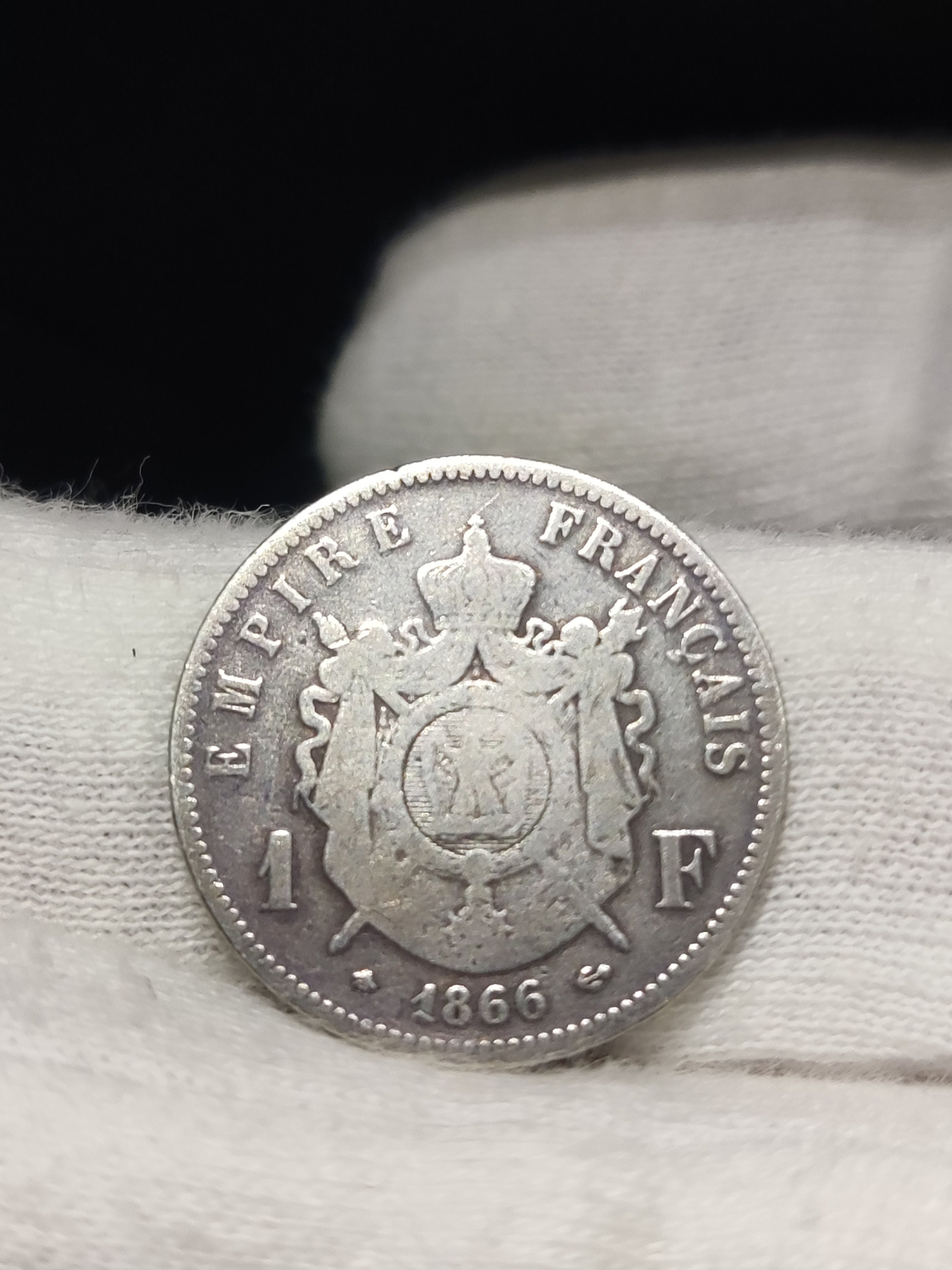 France 1 Franc 1866, Old Silver Coin, Collector Coin, Numismatic ...