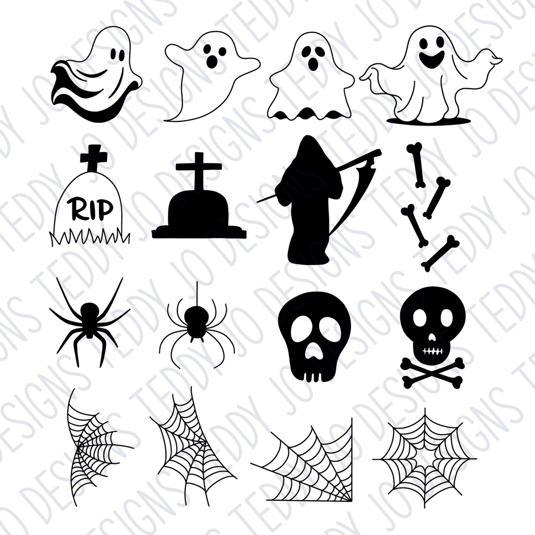 16 Halloween Spooky Creepy SVG PNG Digital Downloads - Etsy